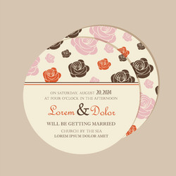 Round wedding invitation Royalty Free Vector Image