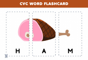 Meat Flashcard Vector Images (24)