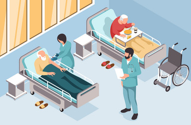 Elderly people in hospital Royalty Free Vector Image