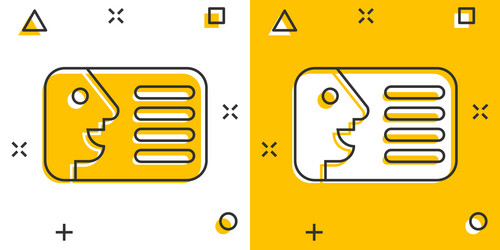 Id card icon in comic style identity badge Vector Image