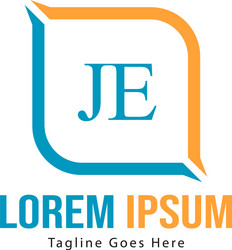Initial je logo template with modern frame Vector Image