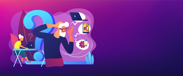 Low-technical communication concept banner header Vector Image