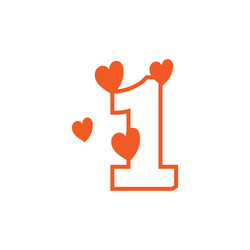 Number one or 1 sign celebration template Vector Image