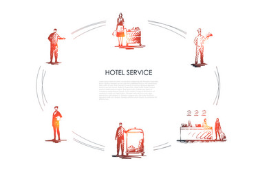 Hotel guest in flat style Royalty Free Vector Image