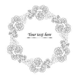 Rose border coloring page coloring book Royalty Free Vector