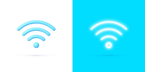 Wireless neon icon no wifi different levels Vector Image