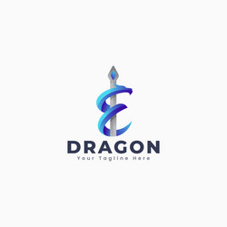 Infinity dragon logo template design Royalty Free Vector
