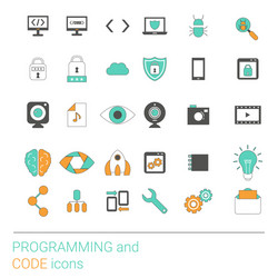 Programming icon set icon set Royalty Free Vector Image