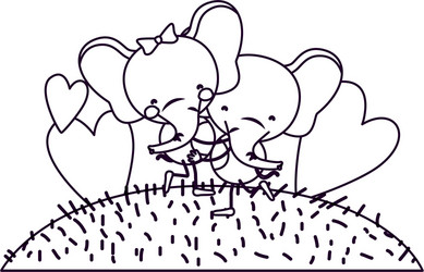 Sketch contour scene sky landscape and grass Vector Image