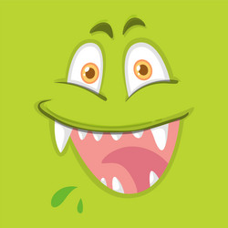 Cartoon scary monster face Royalty Free Vector Image