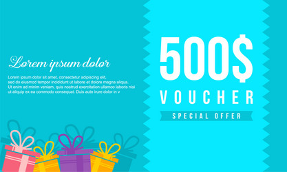 Gift voucher flat design background Royalty Free Vector