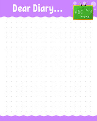 Lined sheet template handwriting paper for diary Vector Image