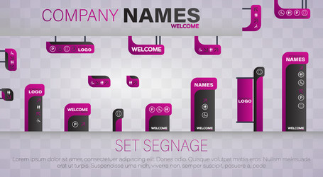 Exterior and interior signage concept direction Vector Image