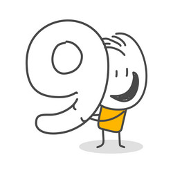 Stick figures numbers hand drawn doodle line art Vector Image