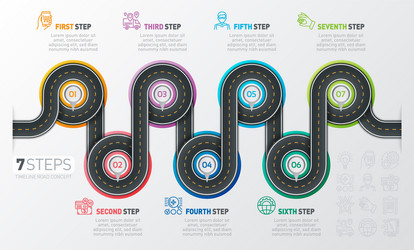Road Timeline World Map Concept Royalty Free Vector Image