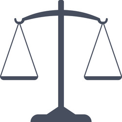 Balance scales black icon judge scale silhouette Vector Image