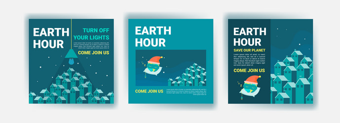 Earth hour banner climate change awareness Vector Image