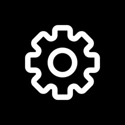 Gear icon black and white gears Royalty Free Vector Image