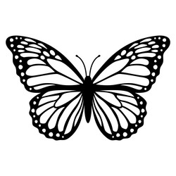 Monarch butterfly side view isolated on white Vector Image