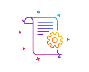 Technical documentation line icon instruction Vector Image