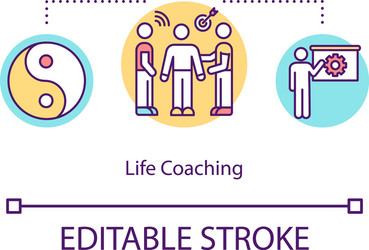 Happiness coach concept icon Royalty Free Vector Image