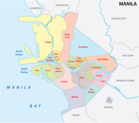 Manila administrative political and road map Vector Image
