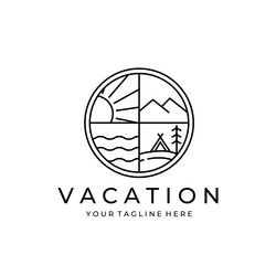 Summer travel vacation logo concept design Vector Image