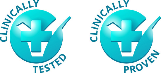 Clinically proven and tested stamp Royalty Free Vector Image