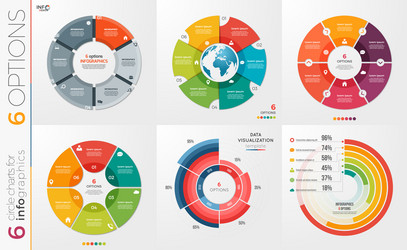 Pie chart circle infographic templates Royalty Free Vector