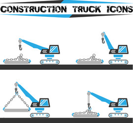 Construction truck icons collection Royalty Free Vector