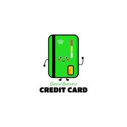 Cute funny credit card expression character hand Vector Image