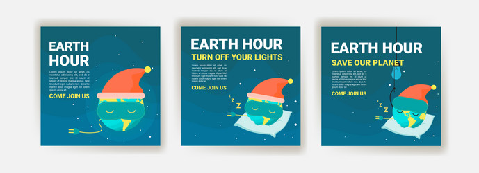 Earth hour banner climate change awareness Vector Image