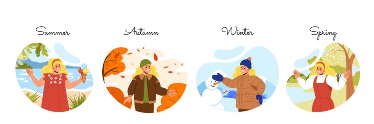 Four Seasons for Kids Vector Images (over 260)