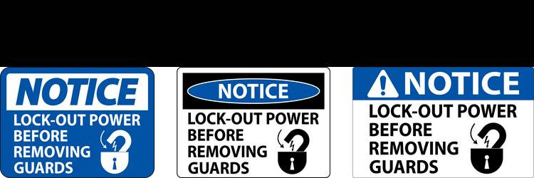 Warning lock-out power label on white background Vector Image