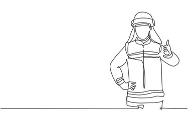 Single continuous line drawing firefighters Vector Image