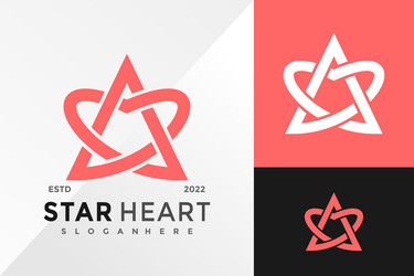 Luxury heart star modern logo design Royalty Free Vector