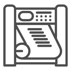 Printing press line icon large format printer Vector Image
