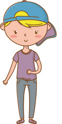 Stylish boy cartoon outfit isolated Royalty Free Vector