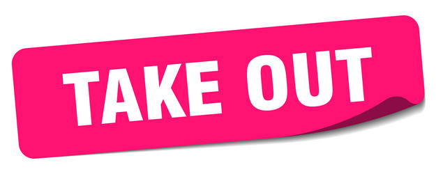 Take out sticker label Royalty Free Vector Image