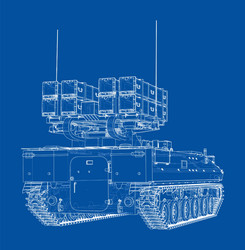 Military track missile system Royalty Free Vector Image