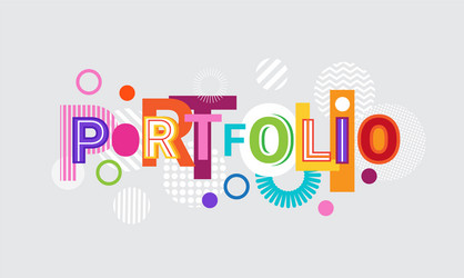 Portfolio word with pencil instead letter i Vector Image