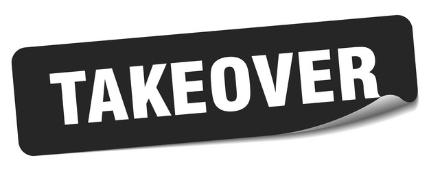 Takeover sticker takeover label Royalty Free Vector Image