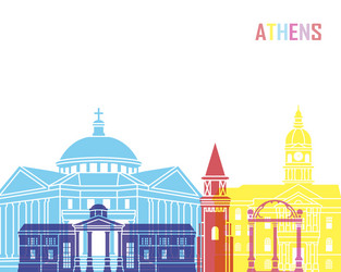 Athens ga skyline poster Royalty Free Vector Image