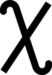 Chi greek symbol capital letter uppercase font Vector Image