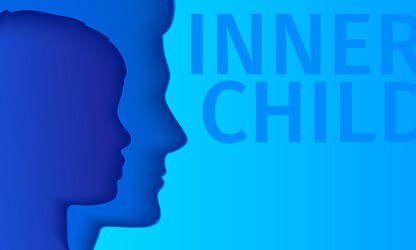 Concept of inner child silhouette a woman Vector Image
