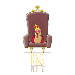 Funny cartoon cool cute brown smiling king Vector Image