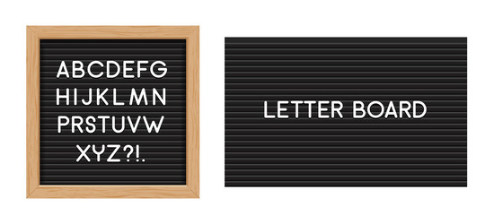 Letter board black isolated word background frame Vector Image