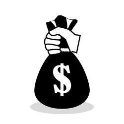 Black and white full trash bag silhouette Vector Image