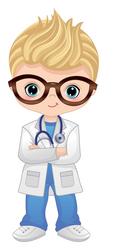 Cartoon cute little doctor with stethoscope Vector Image