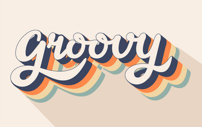 Groovy word typography style hippy Royalty Free Vector Image